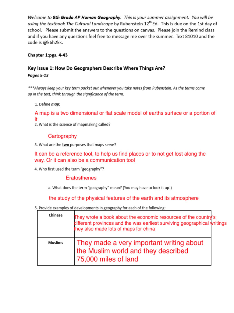 Key Issue Chapter 1 Rubenstein 12th Ed | PDF | Geography | Sustainability