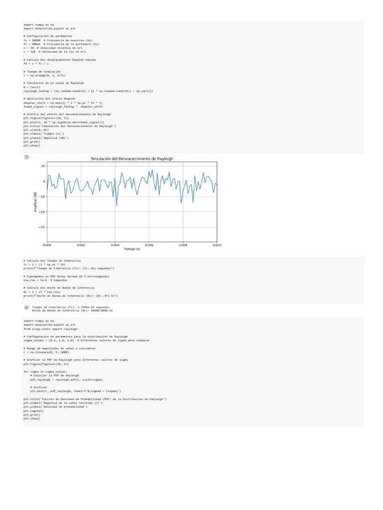 Rayleigh - Doppler - Ipynb - Colab | PDF