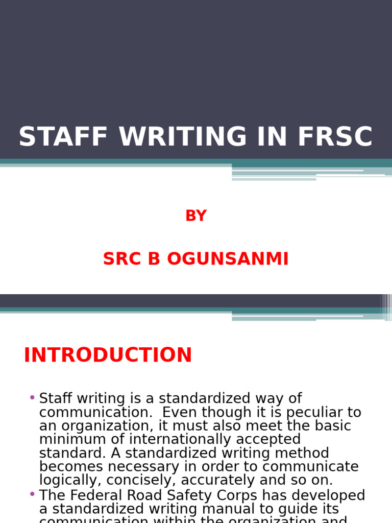 FRSC Staff Writing Guidelines | PDF