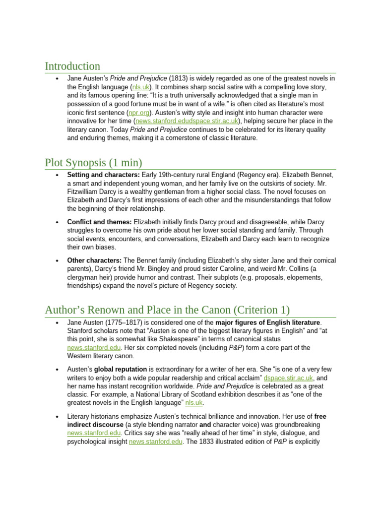 Pride and Prejudice Summative Presentation | PDF | Pride And Prejudice ...