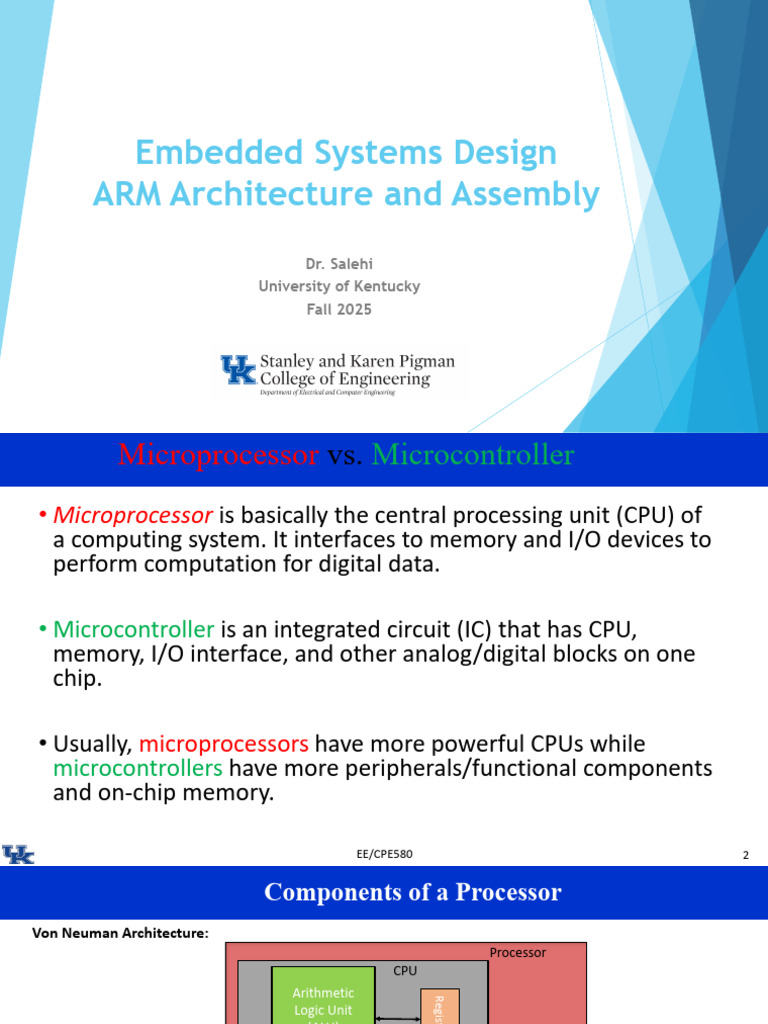 Lecture 1 ARM Architecture and ASM 2025 | PDF | Central Processing Unit ...
