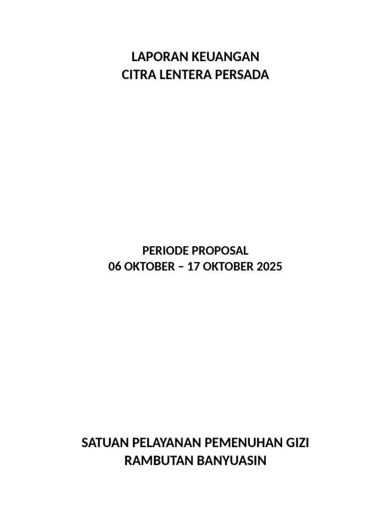 Cover Laporan Keuangan | PDF