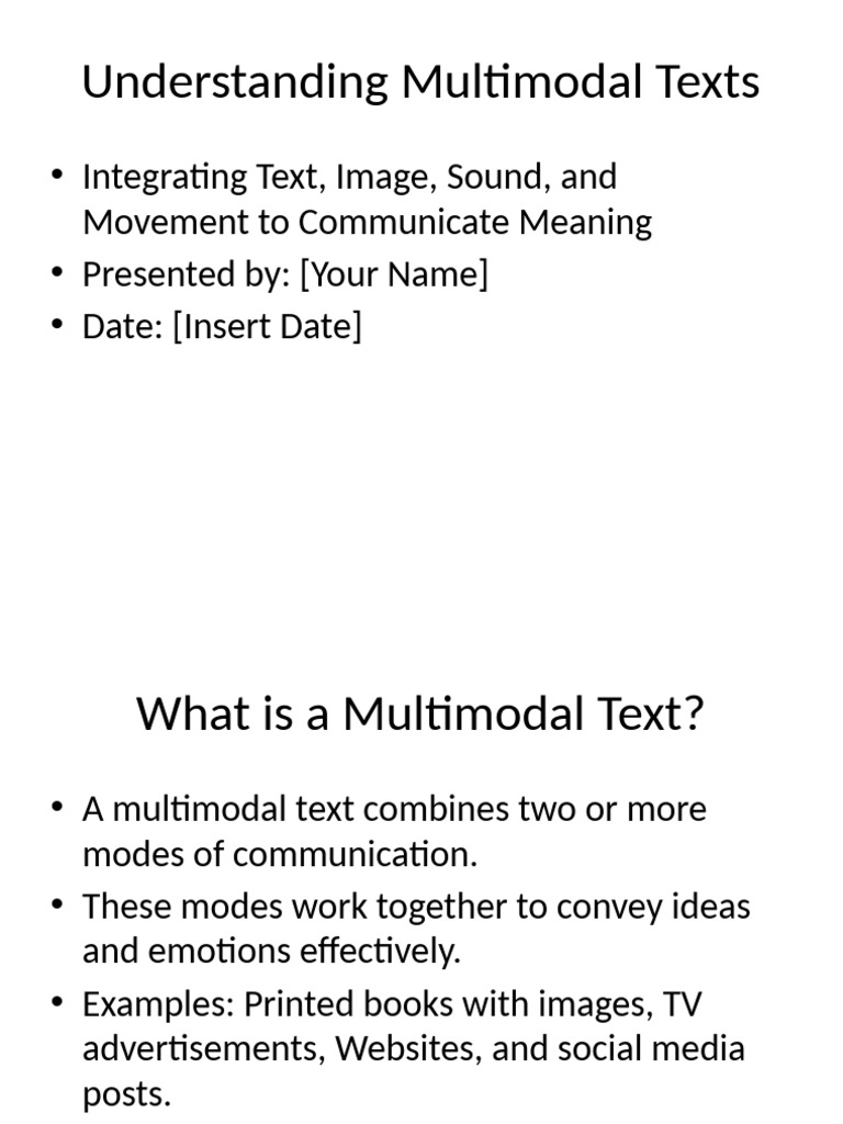 Multimodal Texts Presentation | PDF | Linguistics | Learning