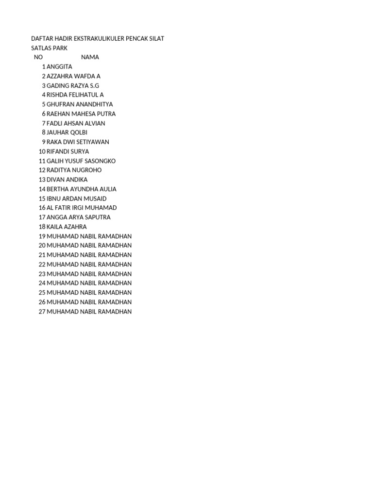 Absensi Ekstra | PDF