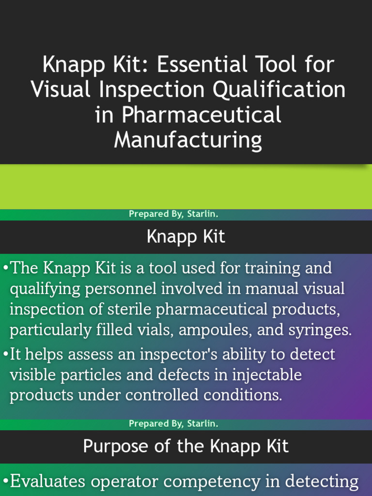 Knapp Kit for Visual Inspection Training | PDF