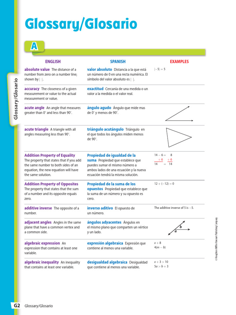Go Math Glossary 8th Grade Math | PDF | Matemática Elemental | Geometría euclidiana