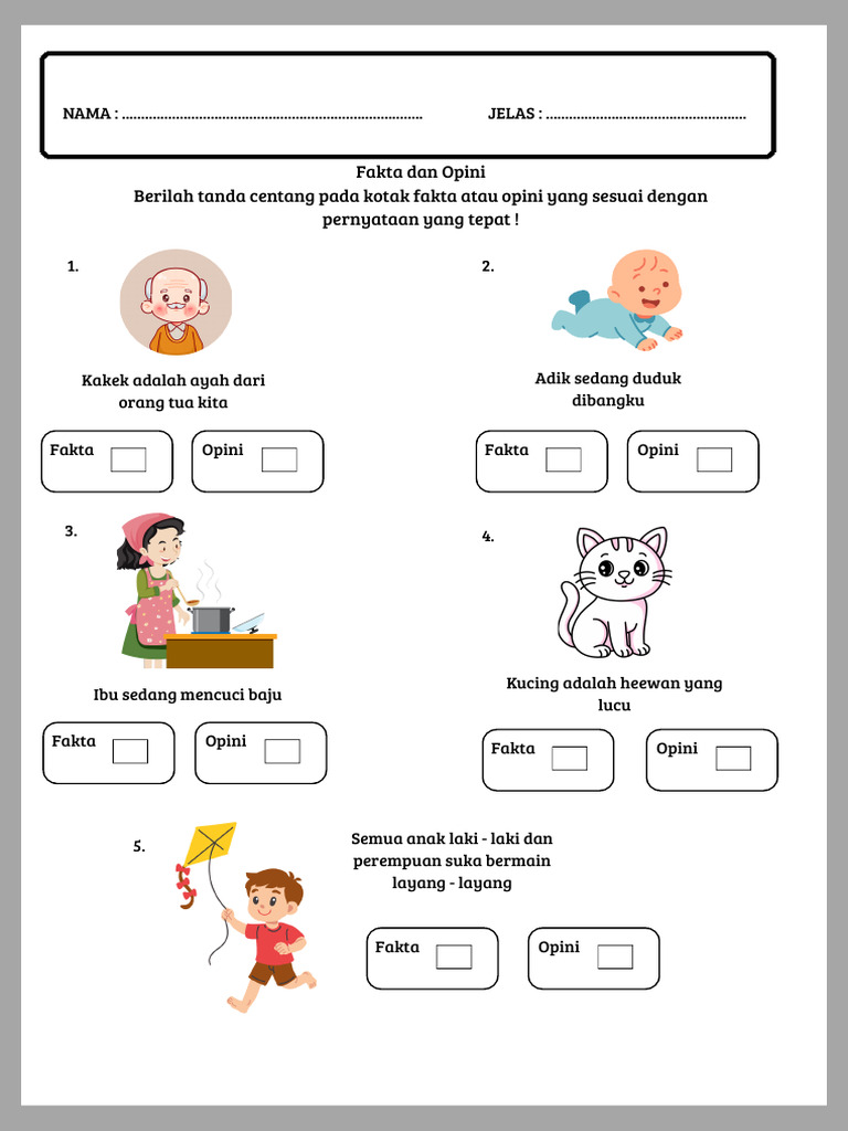 LKPD Bahasa Indonesia Fakta Dan Opini | PDF