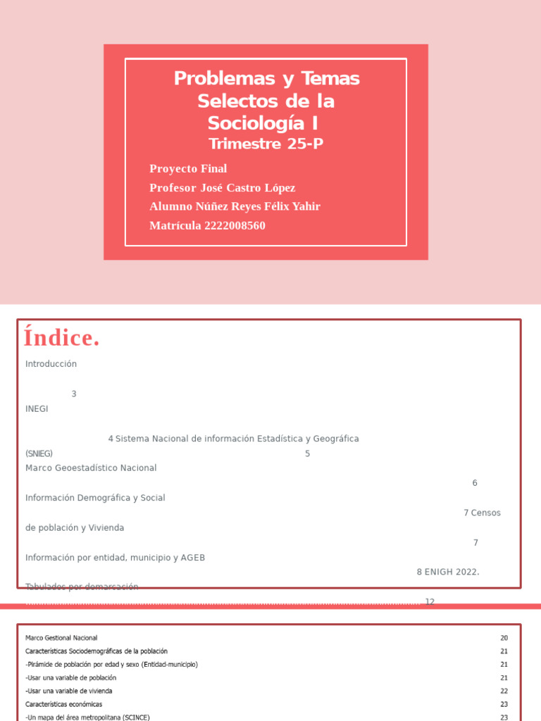 TSS1 - 25P - PROYECTO - Analisis Enut | PDF | Censo | México