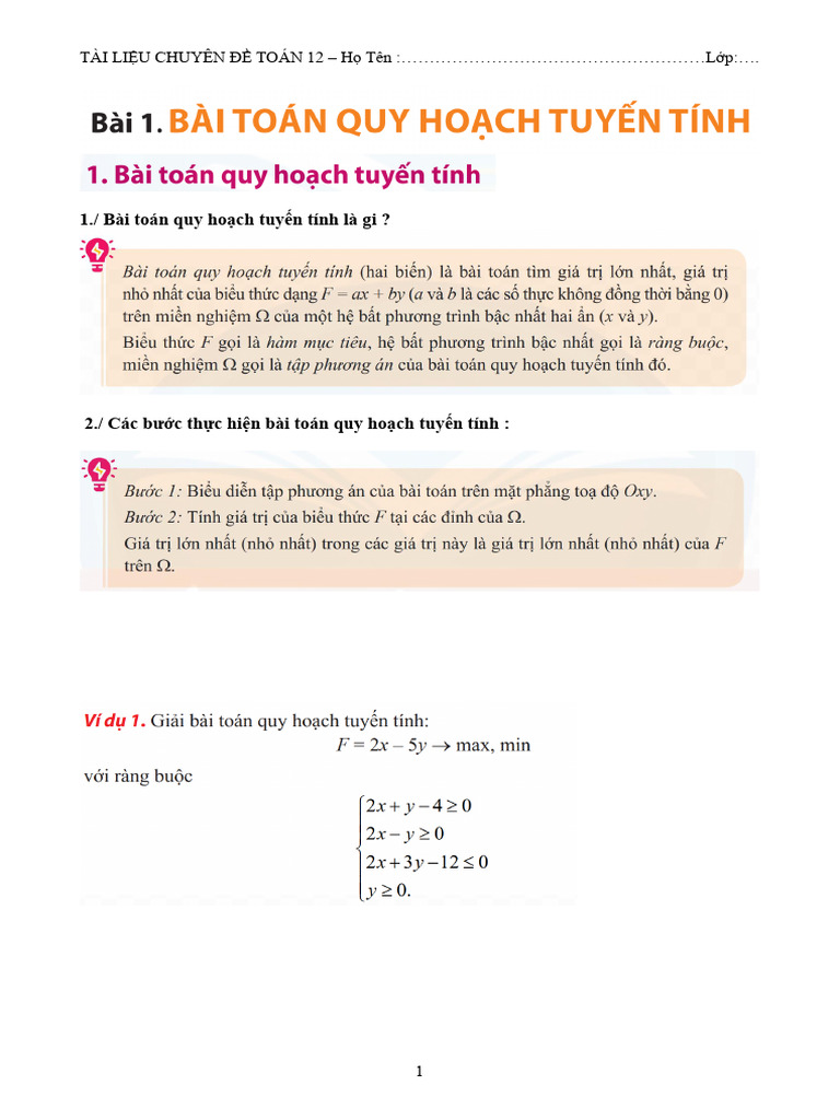 Bai Giang Chuyen de Lop 12 - Bai 1 - QHTT E3730 | PDF