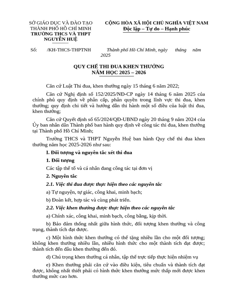 Qui Che Thi Dua Khen Thuong | PDF