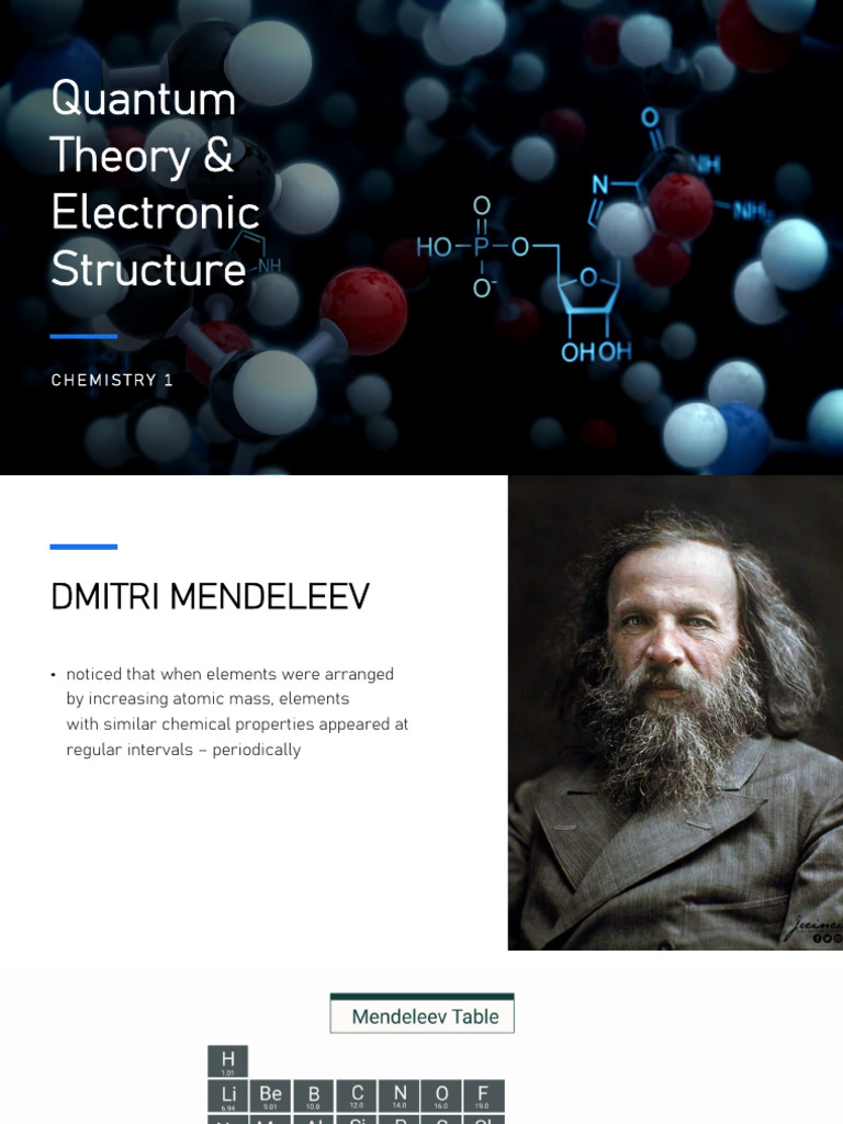 Quantum Theory and Electron Structure | PDF | Periodic Table | Atomic ...