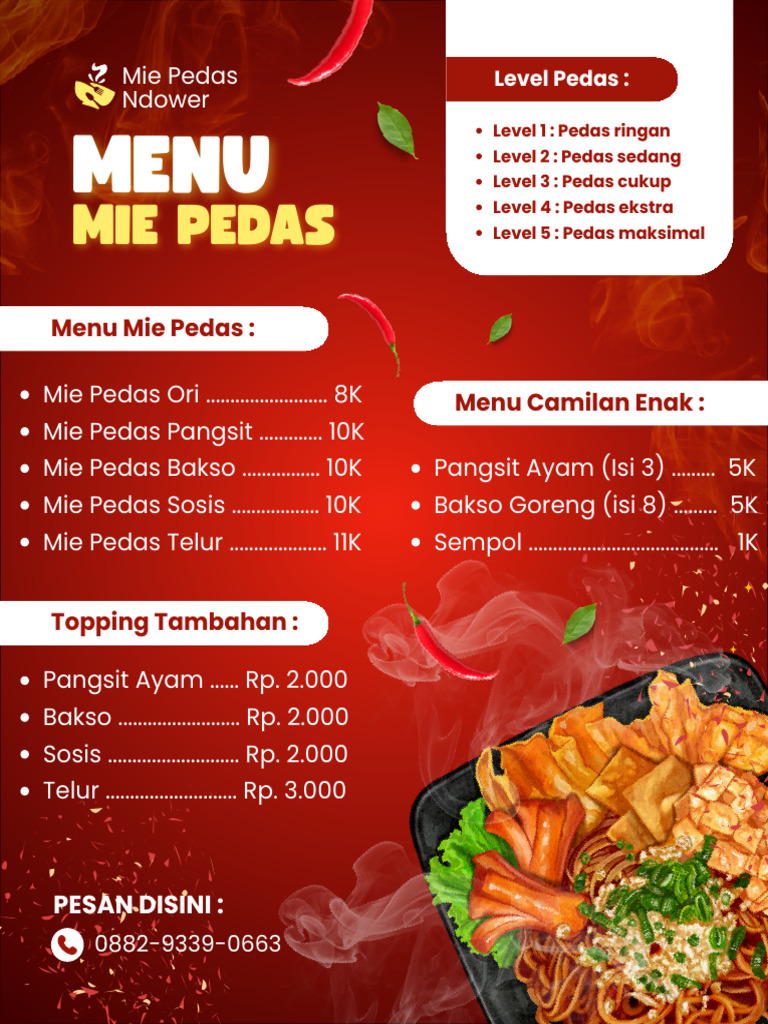 Merah Putih Ilustrasi Daftar Menu Seblak | PDF