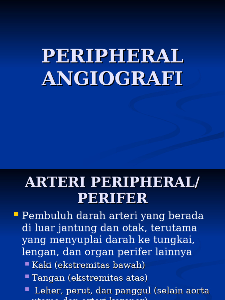 Angiografi Arteri Perifer: Panduan Lengkap | PDF