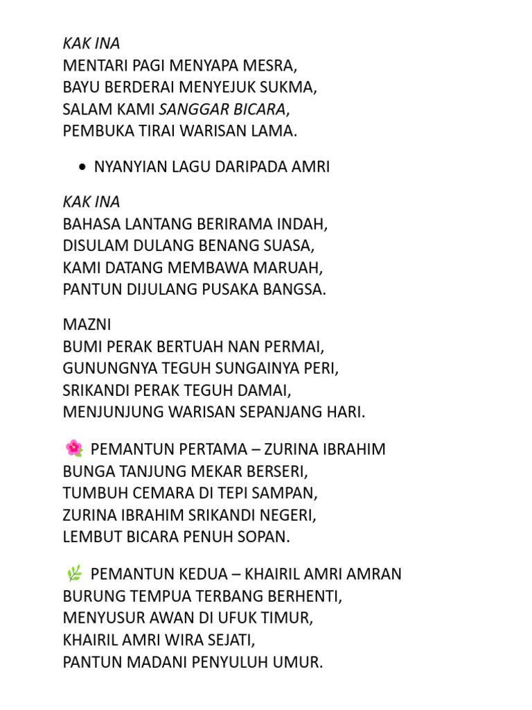 Warisan Pantun Srikandi Perak | PDF
