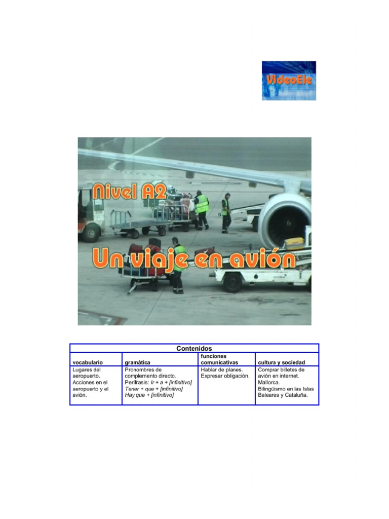 Un Viaje en Avión. Nivel A2 | PDF