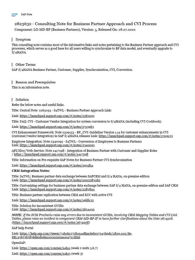 CVI Cockpit | PDF | Sap Se | Data