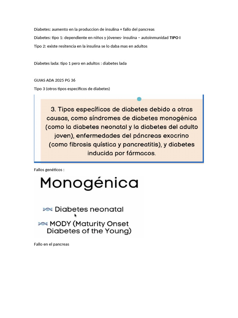 Tipos de Diabetes y sus Características | PDF