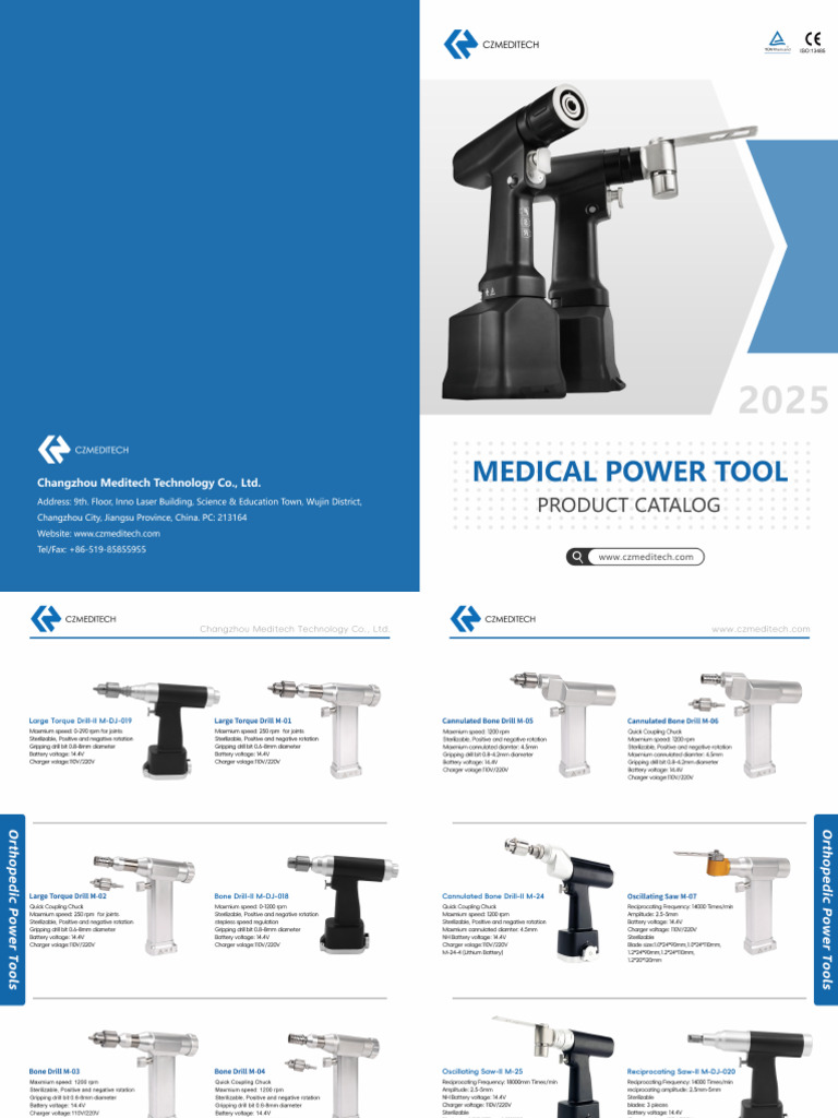 2025 CZMEDITECH Medical Power Tool Catalog | PDF
