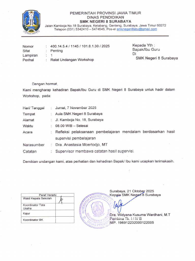 Undangan Workshop Revisi | PDF