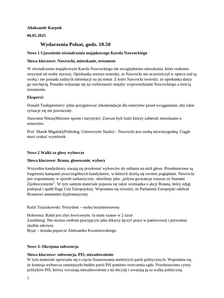 Kommunikacja Aliaksandr Karpuk | PDF