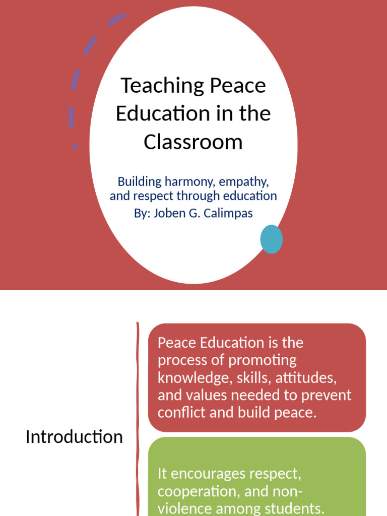 Teaching Peace Education EDU 4 | PDF | Peace | Learning