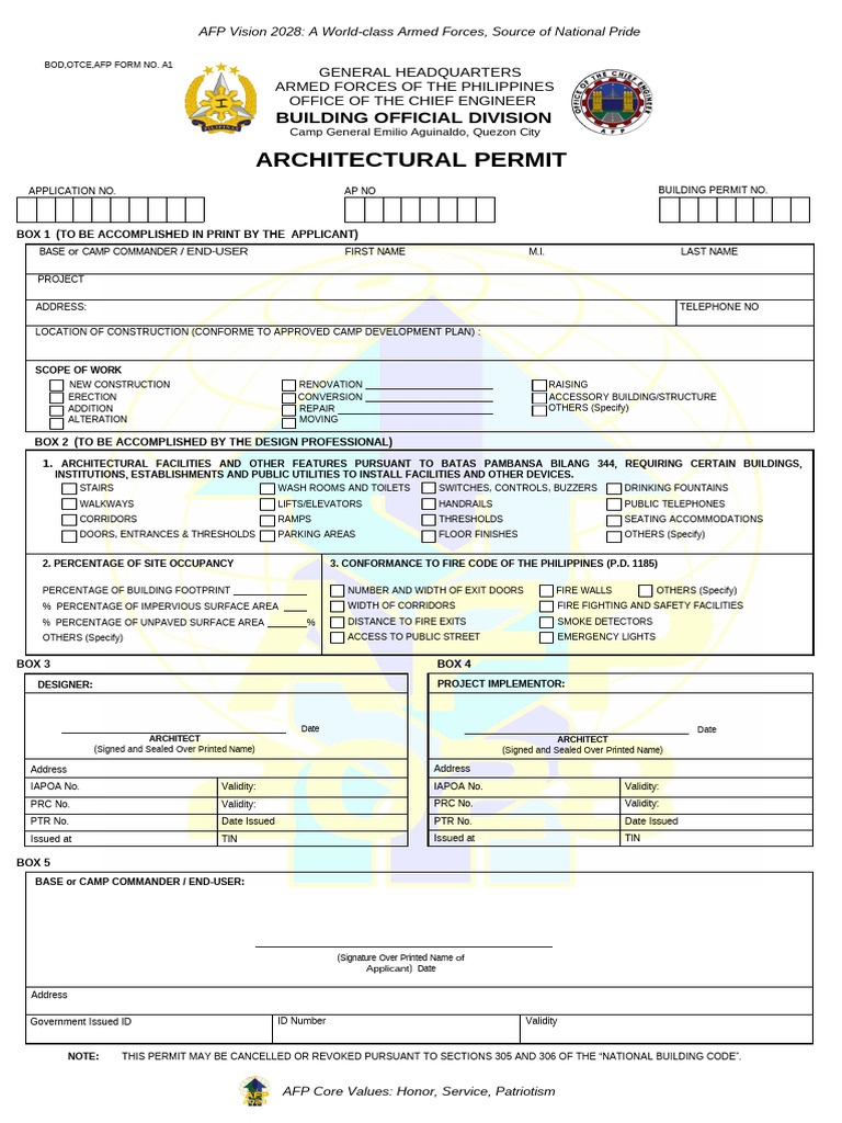 AFP Architectural Permit Application Guide | PDF