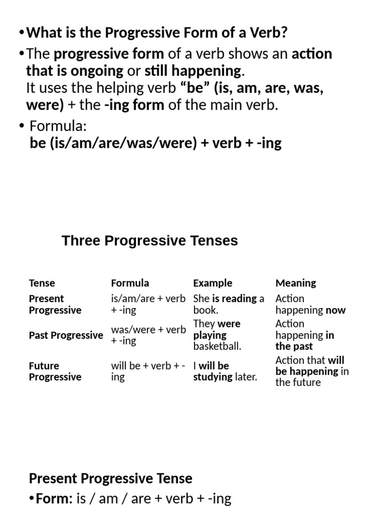 Past, Present, Future Progressive | PDF