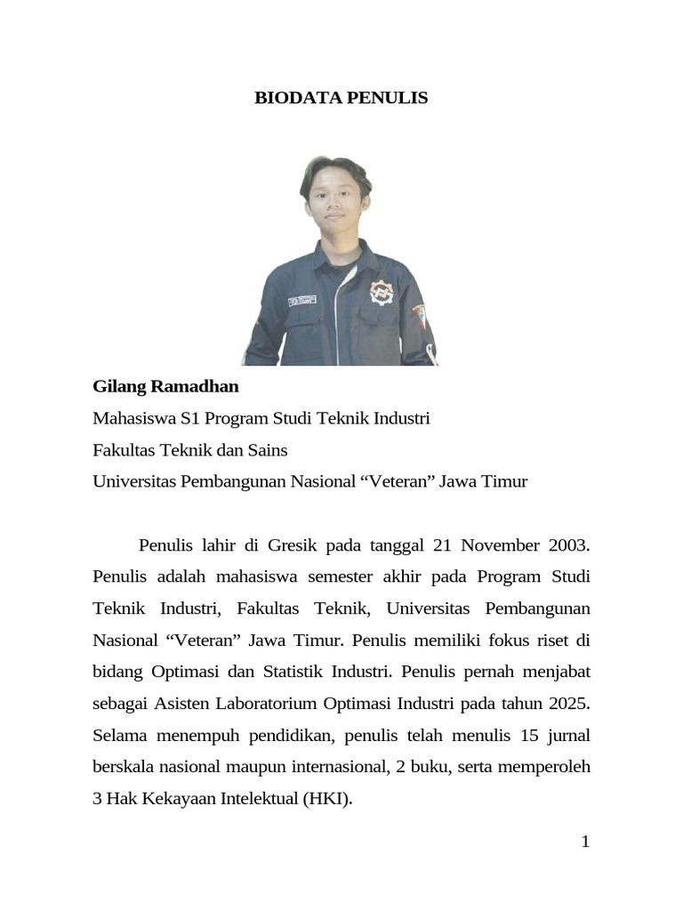 Biodata Buku - Gilang Ramadhan | PDF