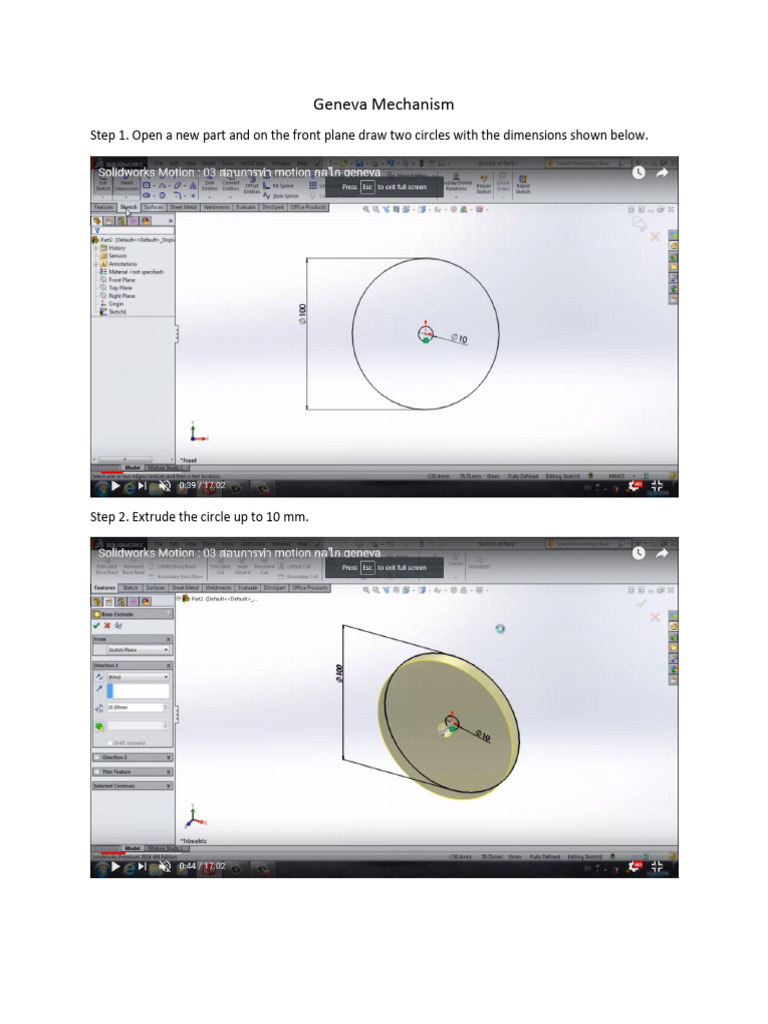 Geneva Mechanism Assembly Guide | PDF | Circle | Elementary Geometry