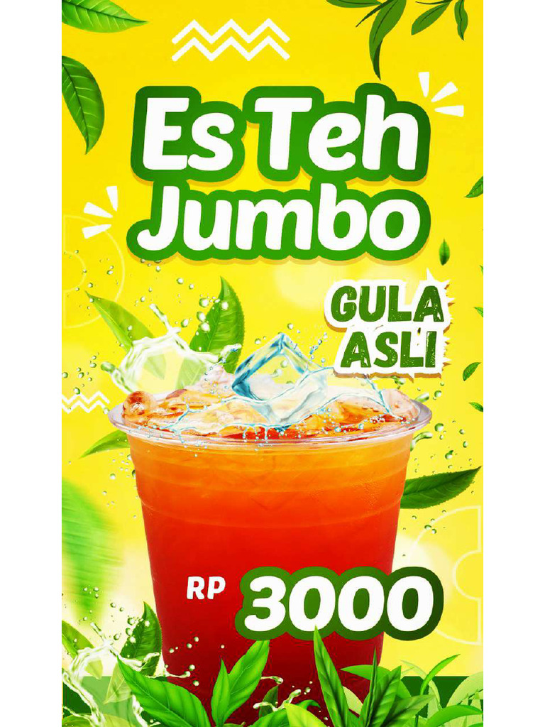 Desain Banner Es Teh Jumbo Keren Segar - 1 | PDF