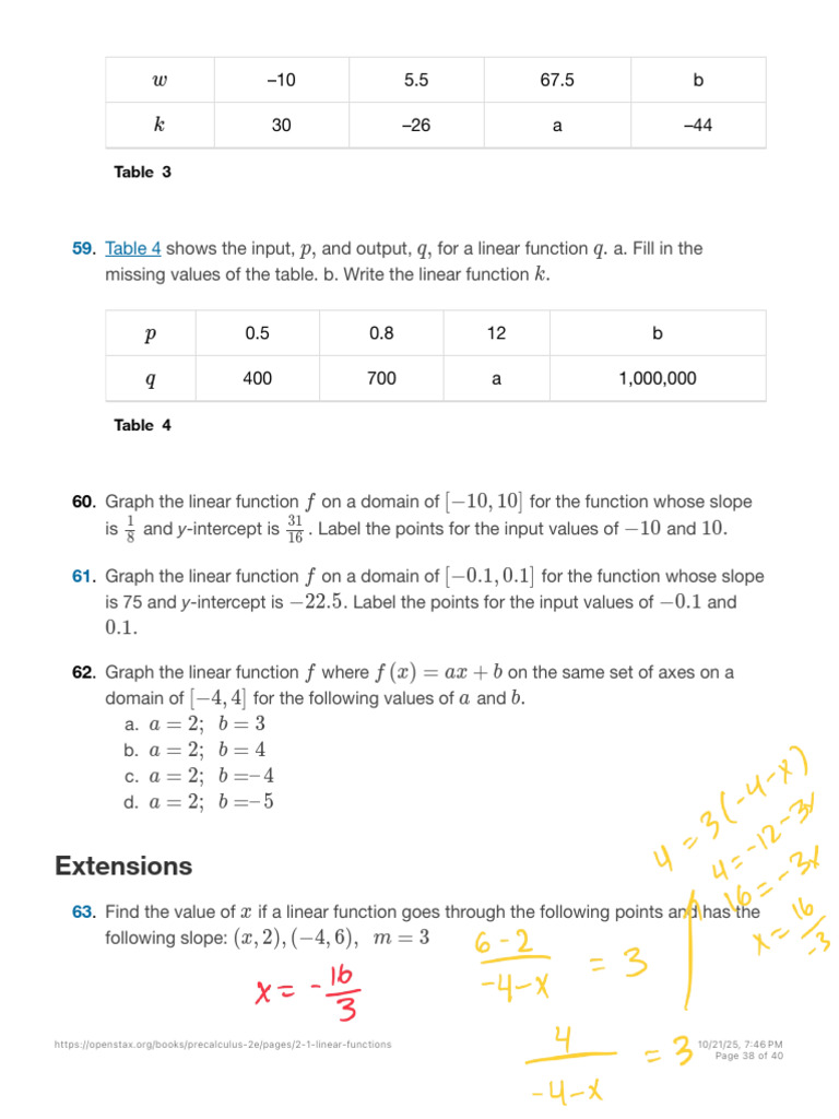 2.1 Linear Functions - Precalculus 2e - OpenStax | PDF | Function ...