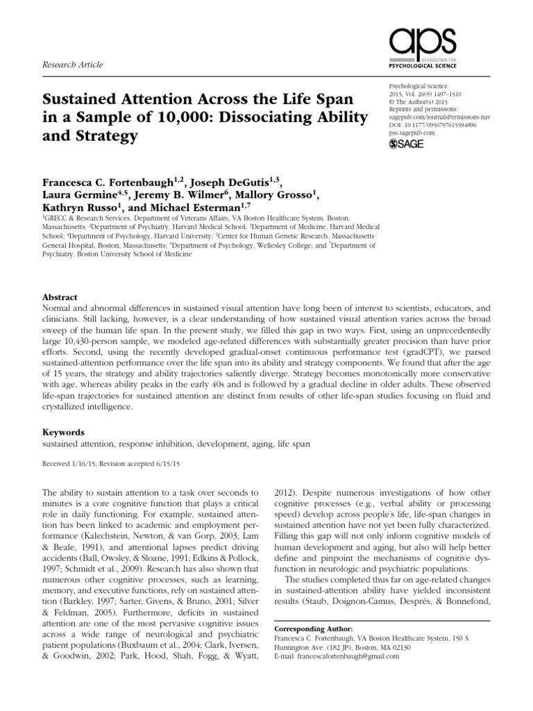 15 Fortenbaugh Etal 2015 Psychscience | PDF | Attention | Neuroscience