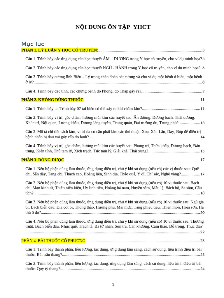 On Tap Ly Thuyet_tra Loi Thi Tốt Nghiệp K17 LHT | PDF