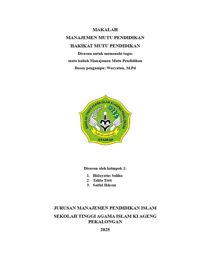 Mutu Pendidikan: Tantangan dan Solusi | PDF