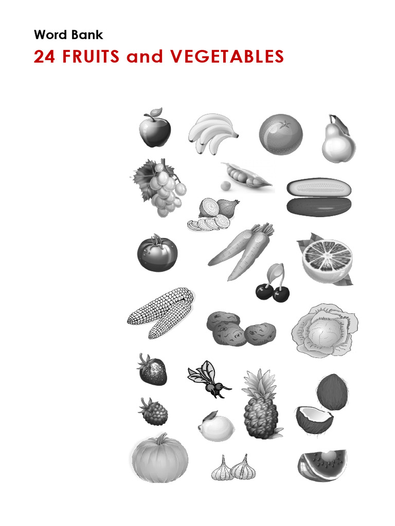 Fruit and Vegetable Word Bank | PDF