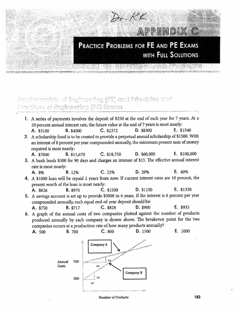 Engineering Econ - Practice Problems For FE and PE Exam and Full ...