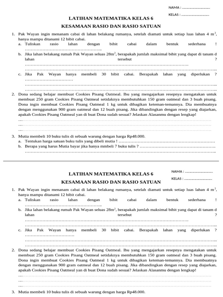 Soal Latihan Math Pekan 5 (BAB II) | PDF