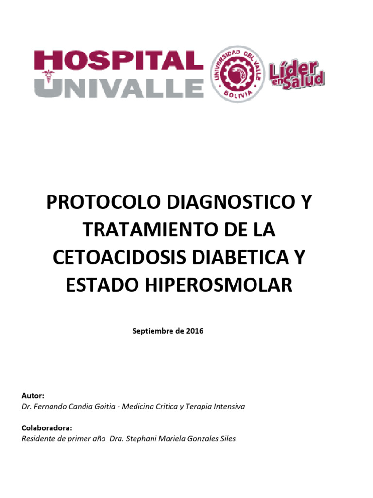 Protocolo de Cetoacidosis Diabética | PDF | Diabetes | Enfermedades y ...
