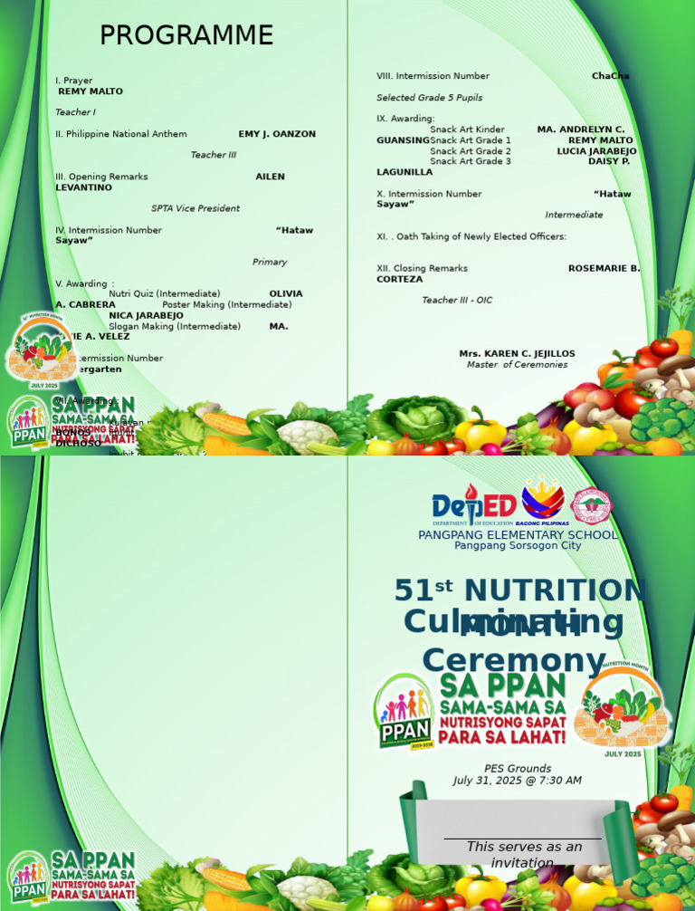 51st Nutrition Month Culminating Event | PDF