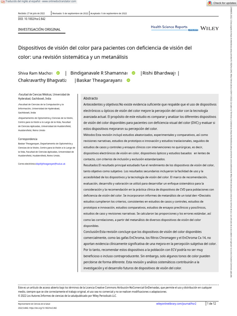 Color Vision Devices For Color Vision Deficiency Patients A Systematic ...