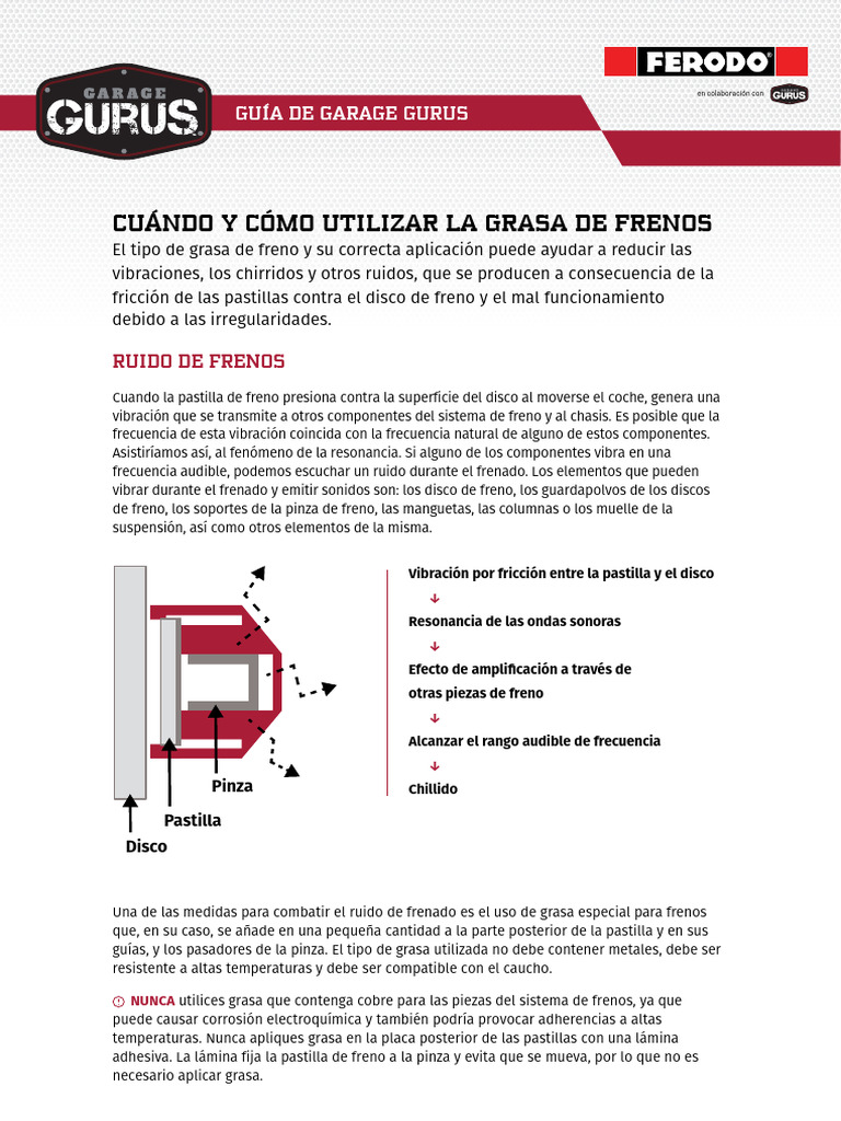 Uso Efectivo de Grasa de Frenos | PDF | Arrastrar (Física) | Sonido
