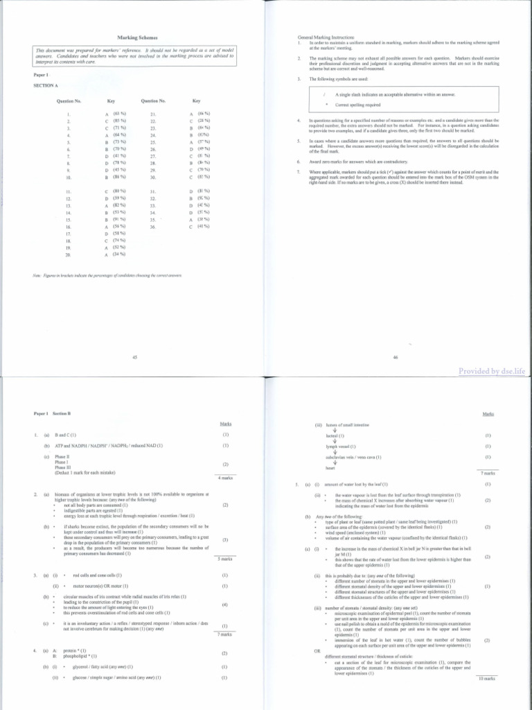 PP Bio Eng Dse 2020 Ans | PDF