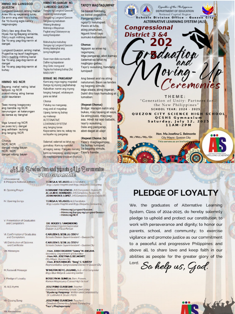 ALS Graduation Ceremony Program 2025 | PDF