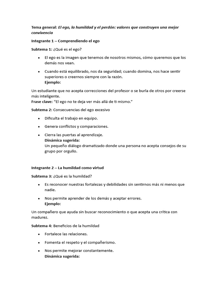 Ego, Humildad y Perdón en la Convivencia | PDF | Perdón