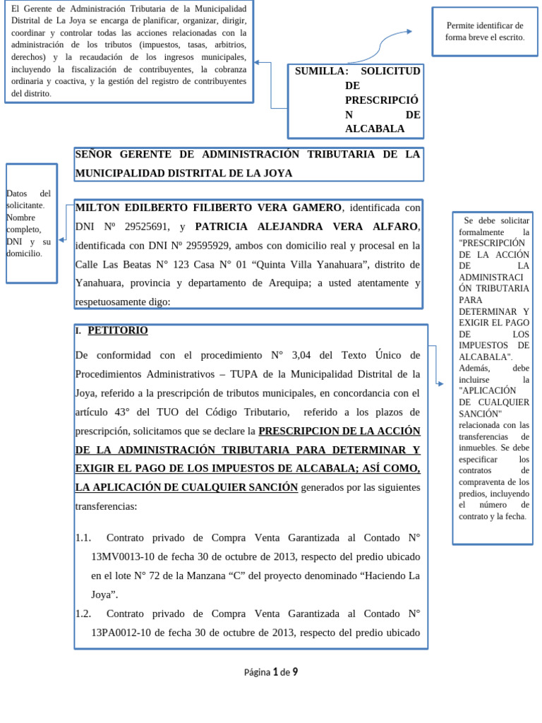Prescripción de Alcabala (JOYA) | PDF | Estatuto de limitaciones ...