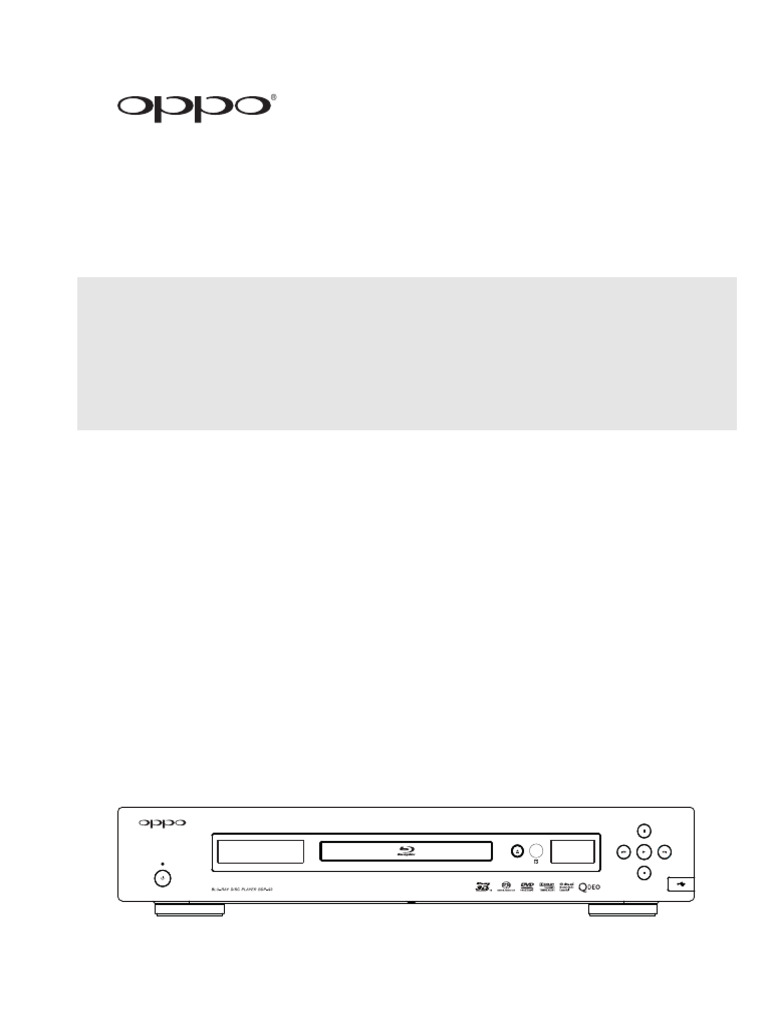 Oppo BDP-93 English Manual v2.21 | PDF | Compact Disc | Hdmi
