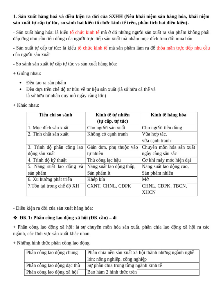 Nội dung ôn thi môn KTCT M khóa 11 (AutoRecovered) | PDF