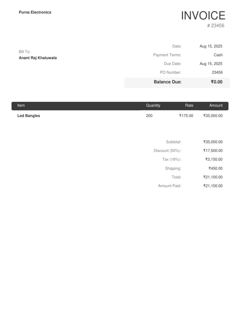 Invoice 23456 | PDF