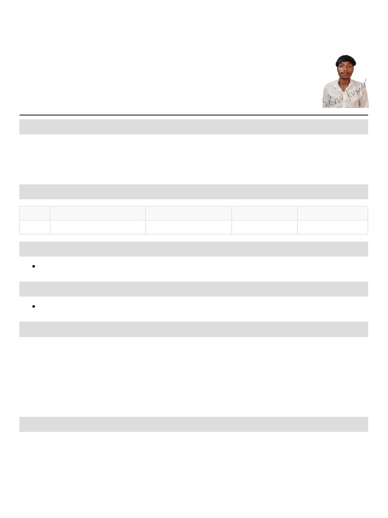 Sonu Kumar's Resume for NDA Aspirant | PDF