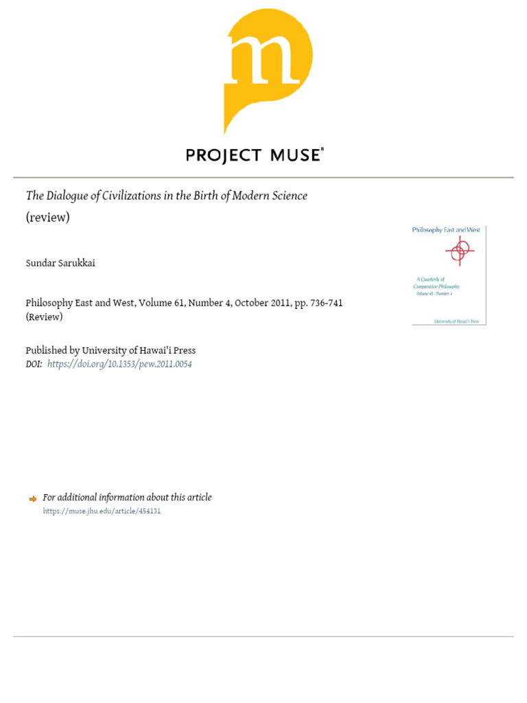 The Dialogue of Civilizations in The Birth of Modern Science | PDF ...
